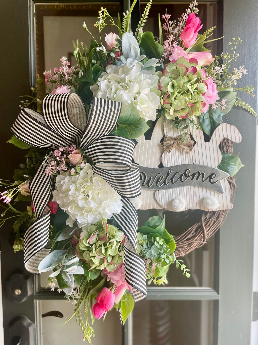 Large Spring Easter Wreath for Front Door, Double Door Spring Wreath ...
