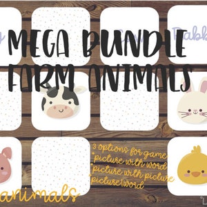 PRINTABLE Mega Bundle Farm Animals Games, Puzzle, Bingo, Clip Cards ...