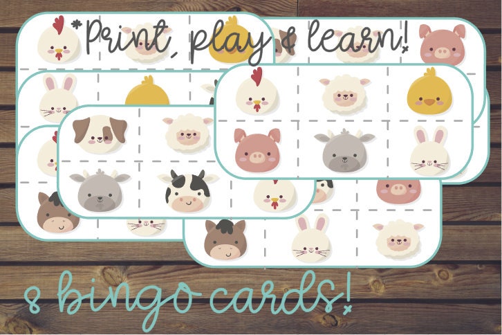 PRINTABLE Mega Bundle Farm Animals Games, Puzzle, Bingo, Clip Cards ...