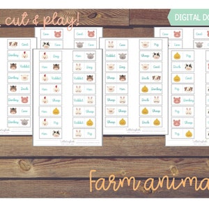 PRINTABLE Mega Bundle Farm Animals Games, Puzzle, Bingo, Clip Cards ...