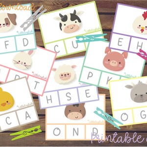 PRINTABLE Mega Bundle Farm Animals Games, Puzzle, Bingo, Clip Cards ...