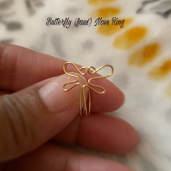 Butterfly Nose Ring - Etsy
