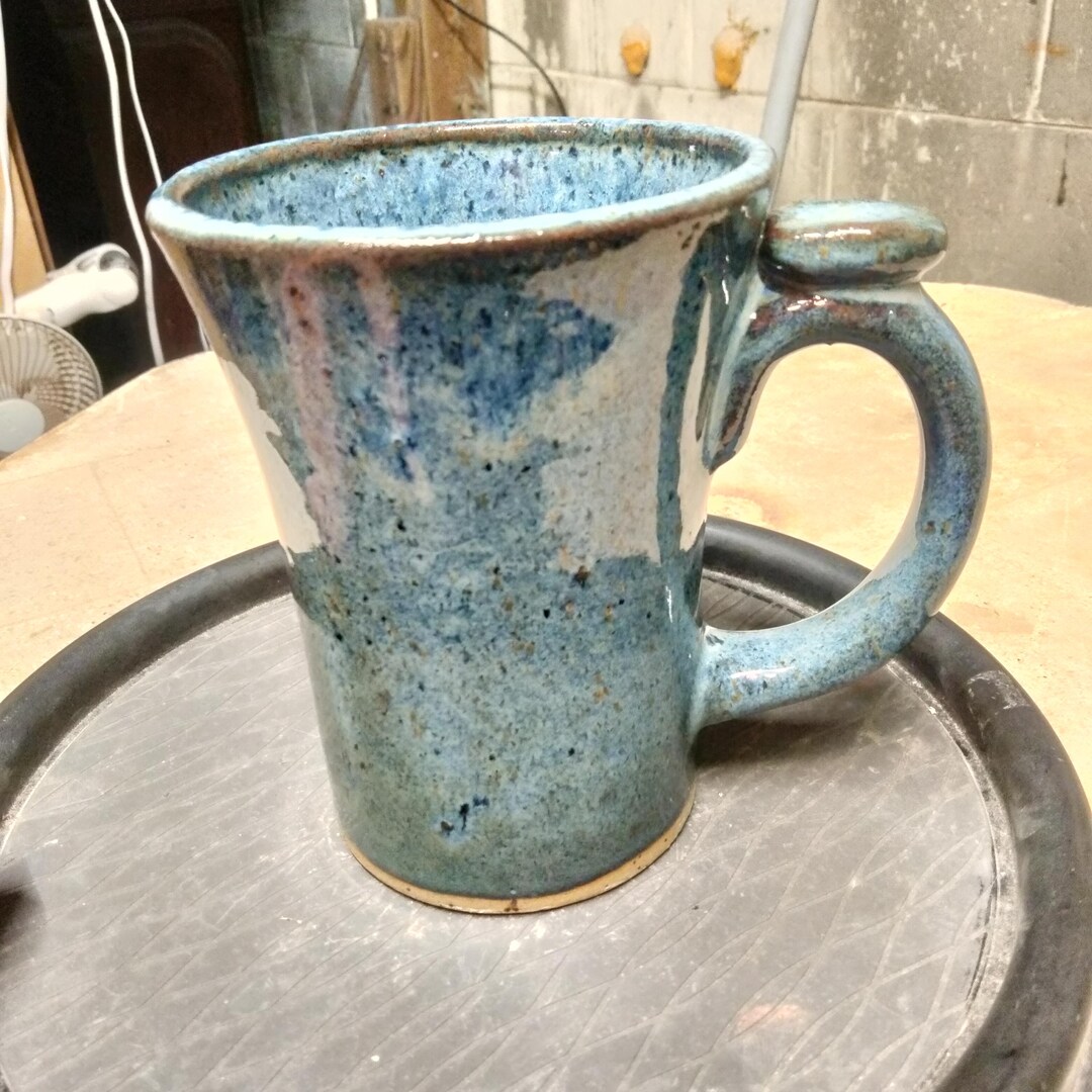 Ceramic Thumb Rest Mug Blue - Etsy