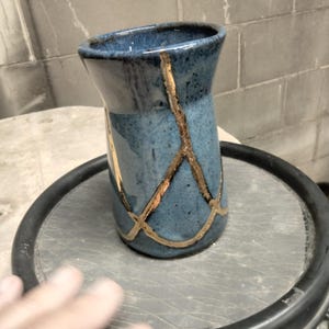 Kintsugi Style Ceramic Mug Blue - Etsy