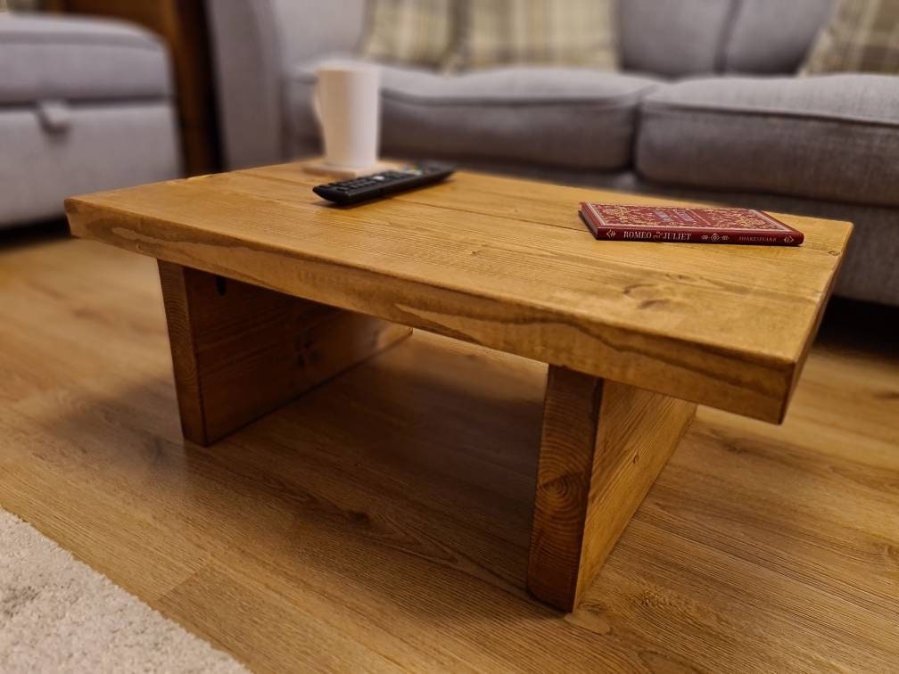 Chunky Rustic Low Coffee Table. Handmade From Sustainable | Etsy