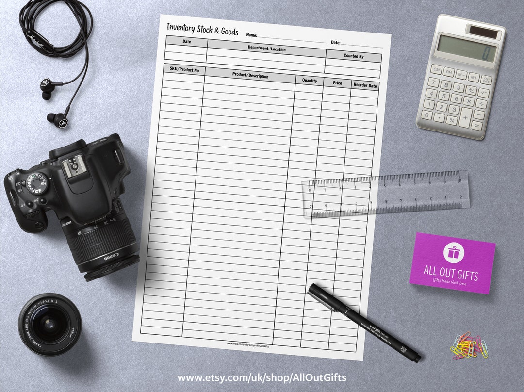 Inventory List for Inventory Stock Control, for Home and Office ...