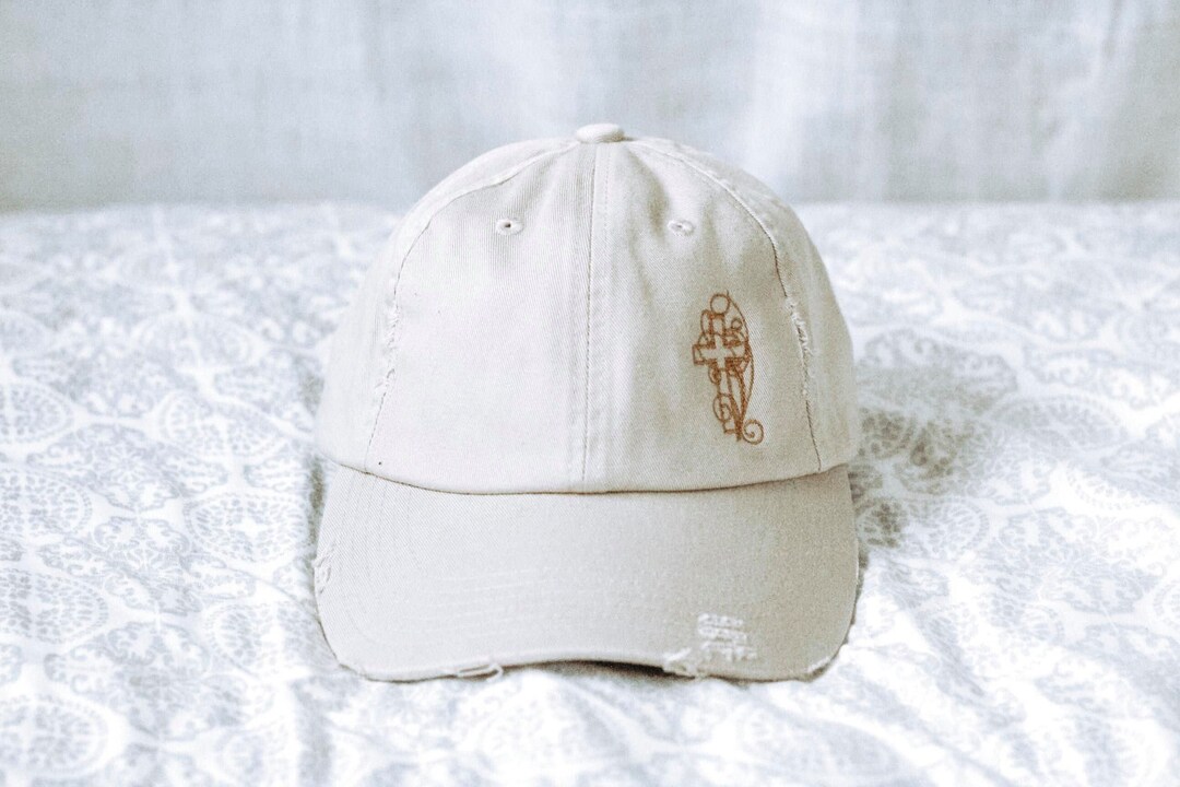 Christian Embroidered Hat, Gold Cross Design - Etsy