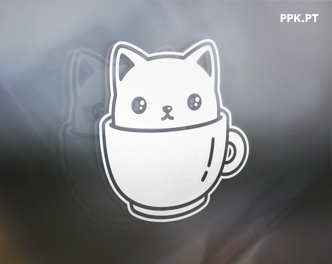 Cat Decal-cat Decal/cute Animal/fall/tattoo/cat/ Vinyl Decal | Etsy