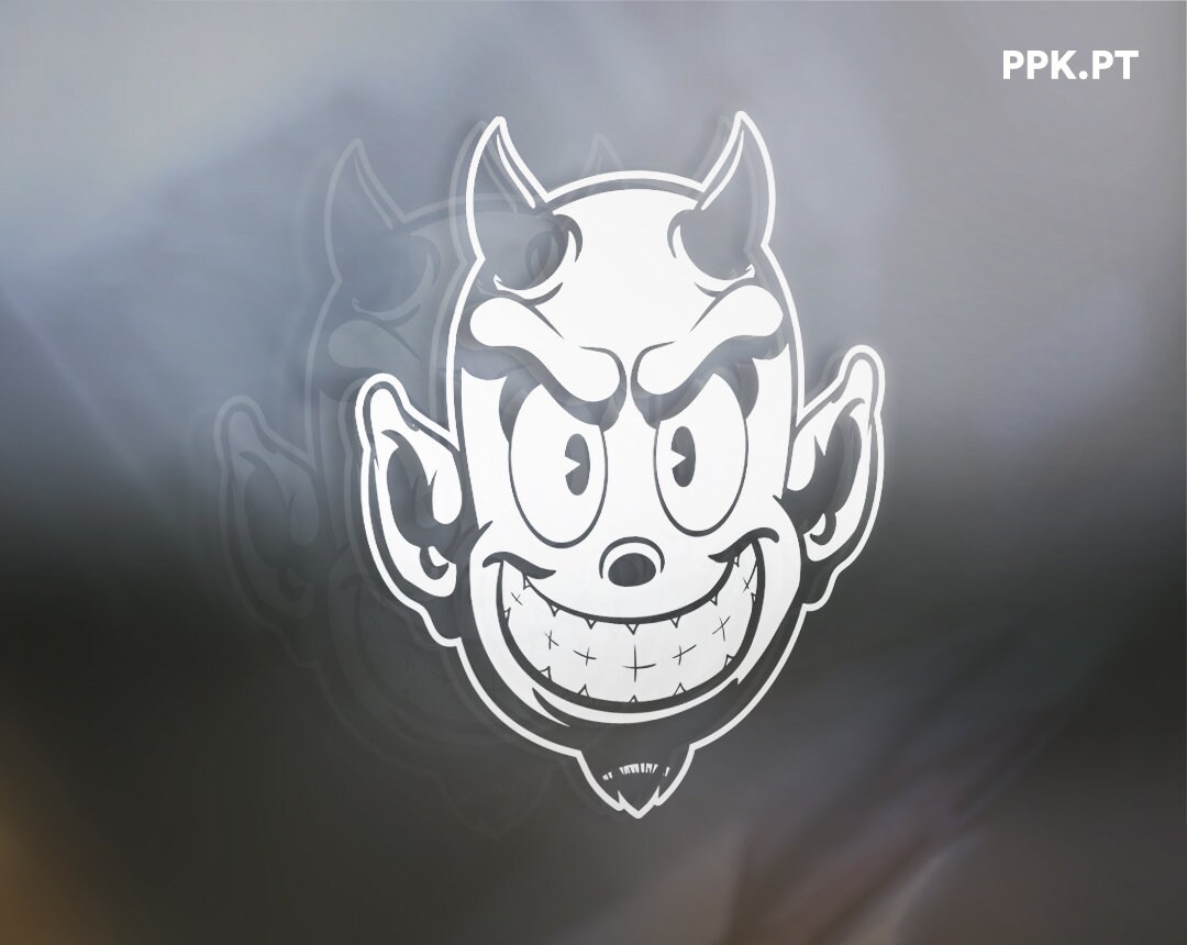 Devil Cartoon Tattoo Vinyl Decal Sticker for Car Yeti | Etsy