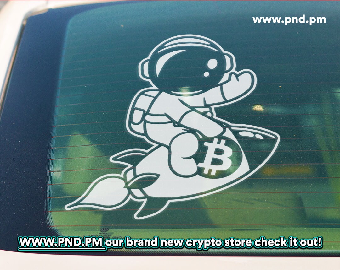 Bitcoin Rocket Moon Astronaut Vinyl Decal Sticker for Car - Etsy