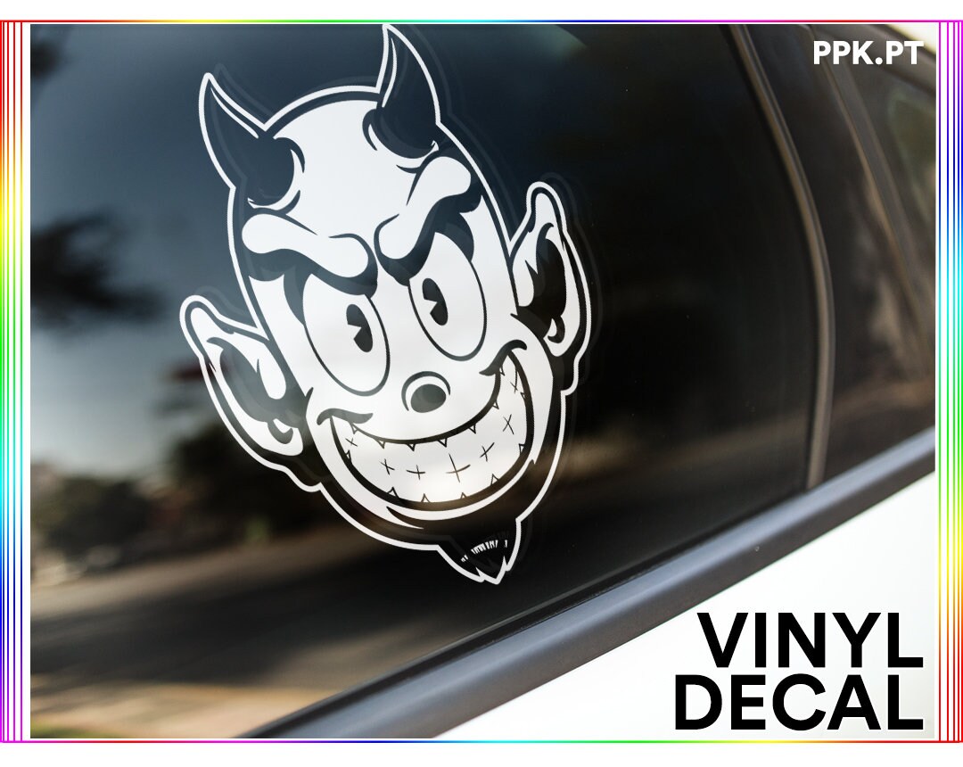 Devil Cartoon Tattoo Vinyl Decal Sticker for Car, Yeti, Laptop - Etsy