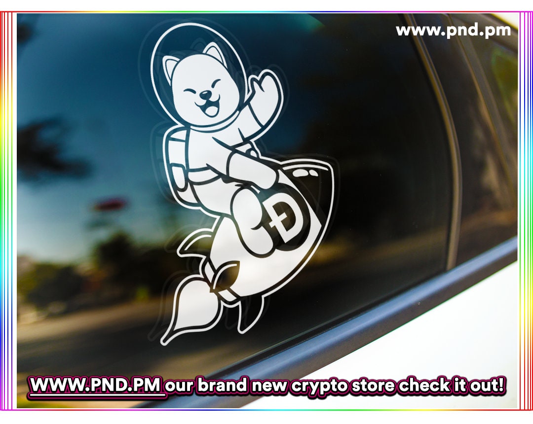 Doge Dogecoin Rocket Moon Astronaut Vinyl Decal Sticker for - Etsy