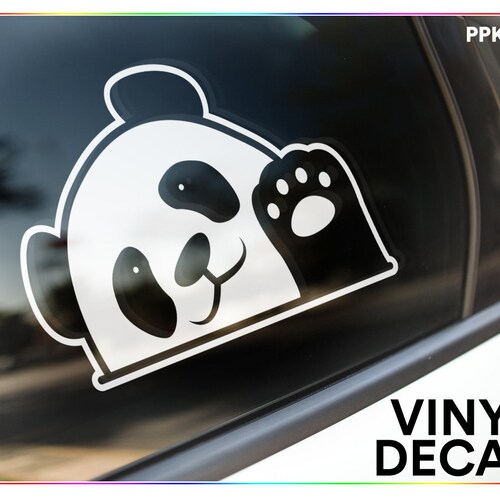 Panda Peeking Vinyl Decal Car Window Bumper Sticker Funny Cute - Etsy