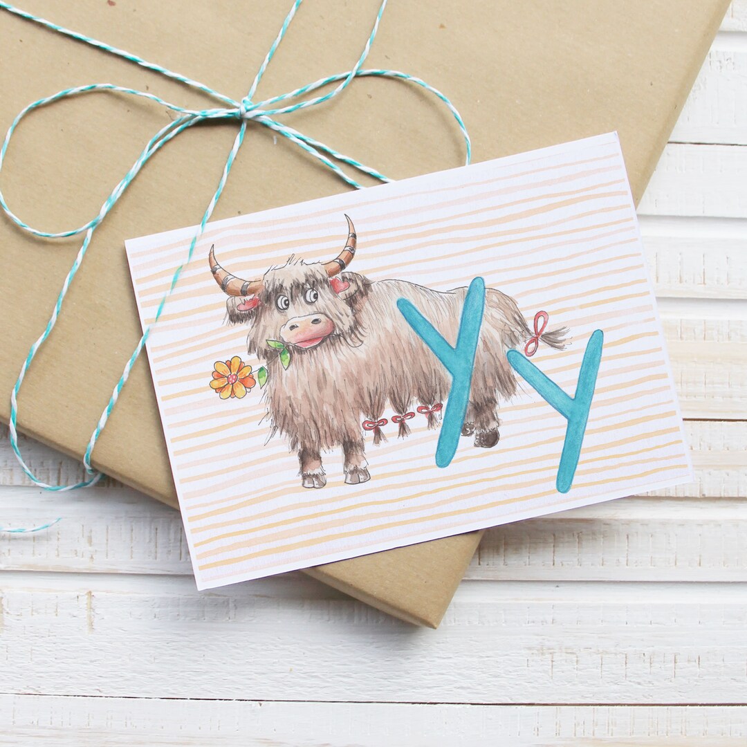 ABC Card Y for Yak Card for Boys and Girls Preschoolers for School ...