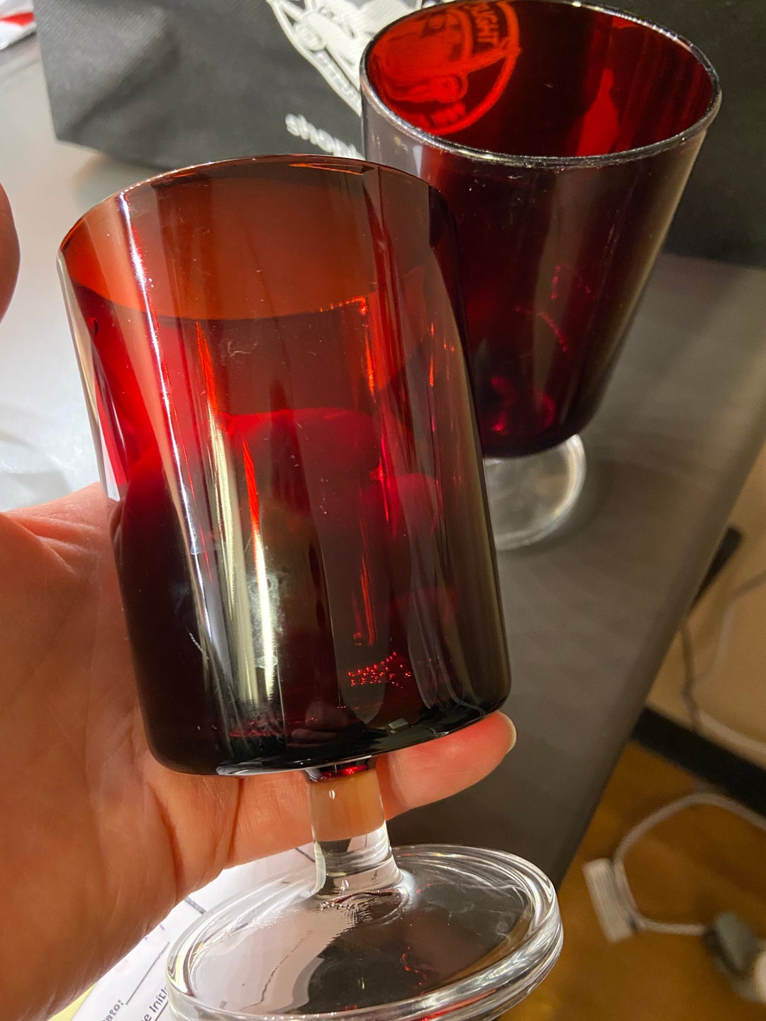 Mid Century France Arcoroc Red Wine Glass French Chic 1970s 1960s - Etsy