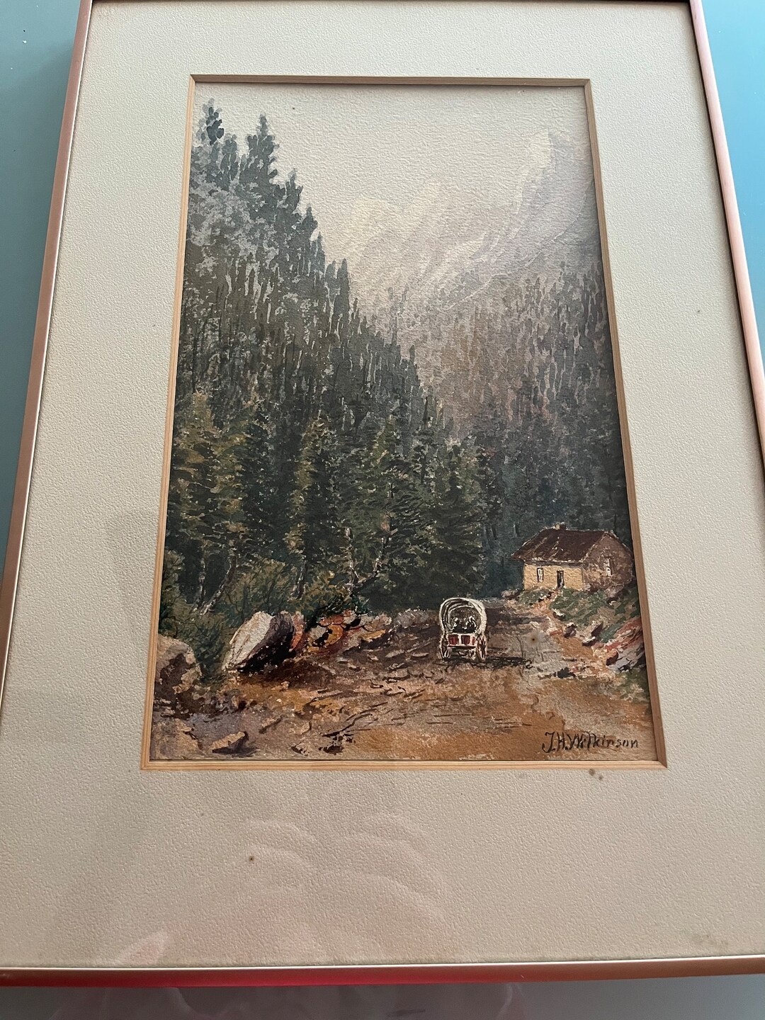 T.H. Wilkinson Original ! Watercolour Gorgeous Mountain Cabin Scene ...
