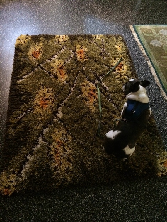 Scandinavian Rya Rug in Beautiful Free Form Natural Colours | Etsy