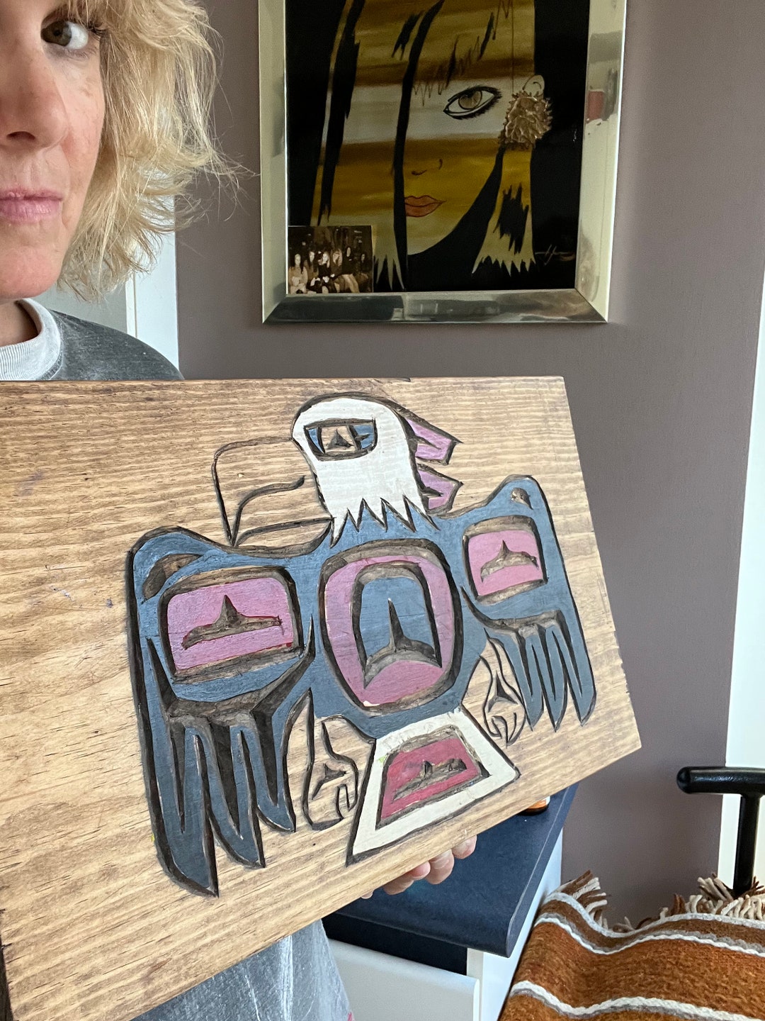 Aboriginal Art Work and Hand Carved Wood Plaque 1970s 1980s - Etsy