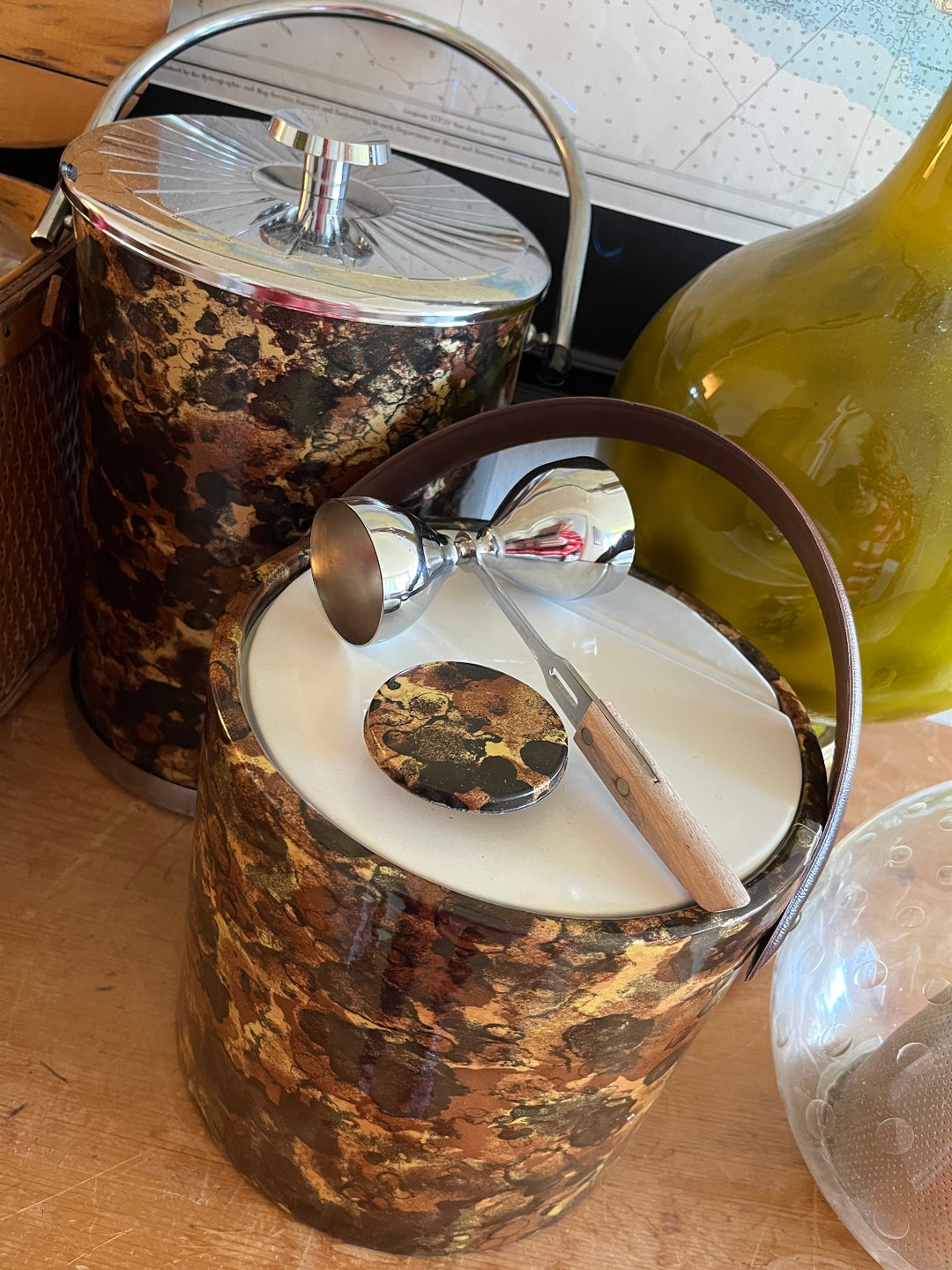 Two MCM Ice Buckets and Tool Mid Century Clean Classics Great Tiki ...