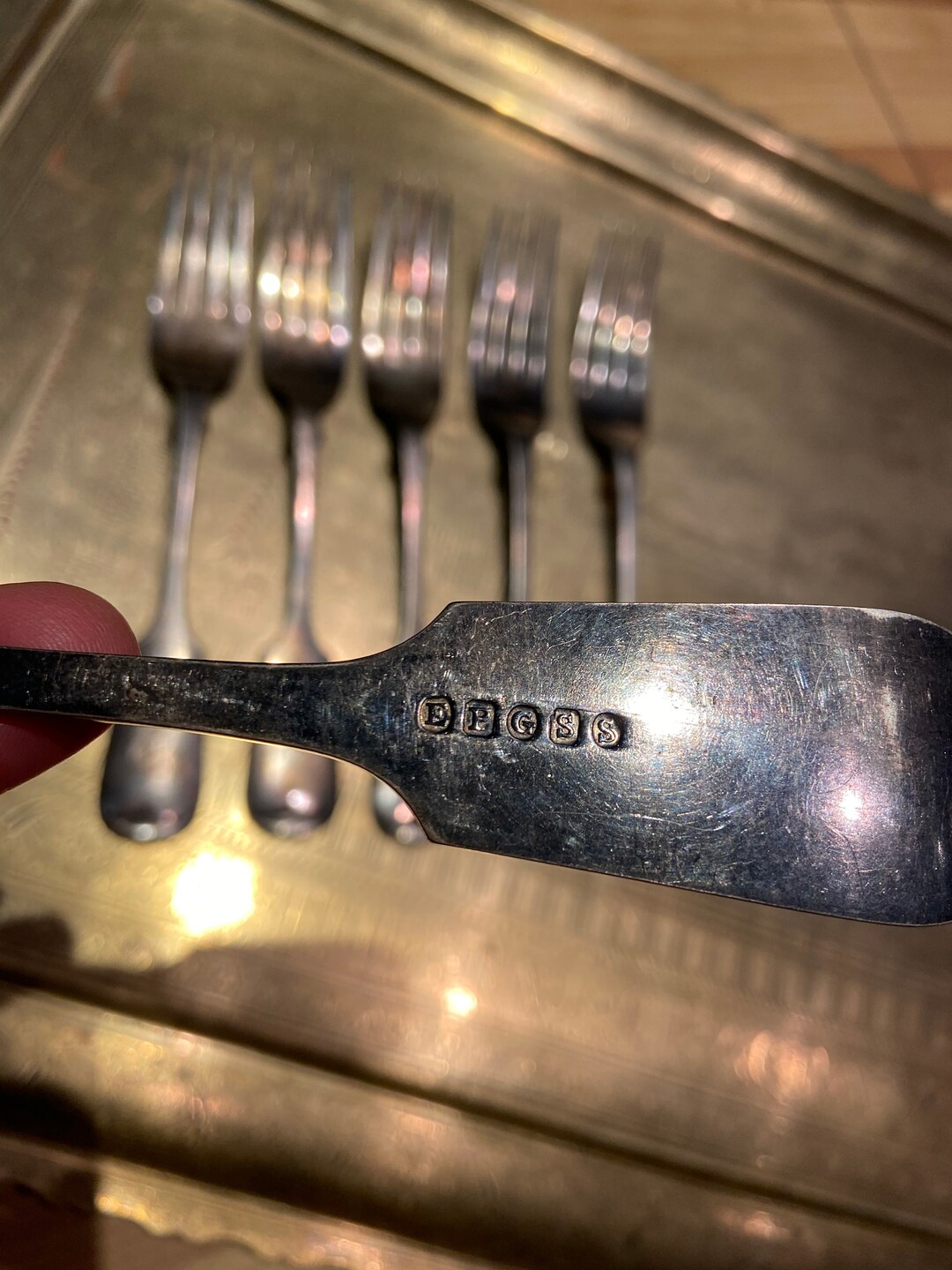 Marked Antique Silver Forks 1910 ? 1920 ? EPGSS Cutlery Gothic Castle ...