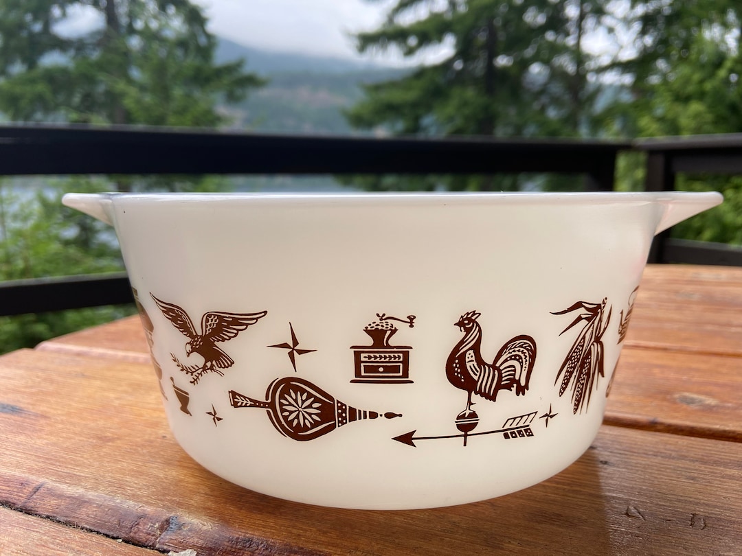 Mid Century Pyrex Bowl Farm Decals 1970s 1960s Mcm - Etsy