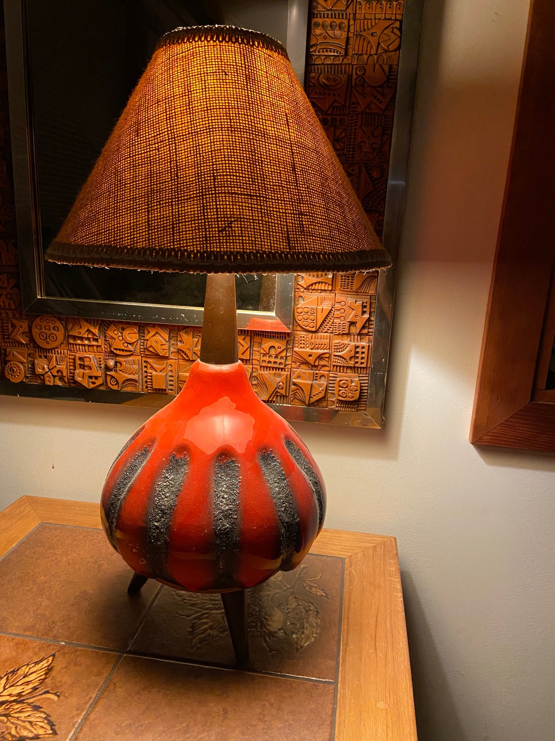 Ron Hitchins Mirror British Artist Terracotta Tile Mirror Mid Century ...