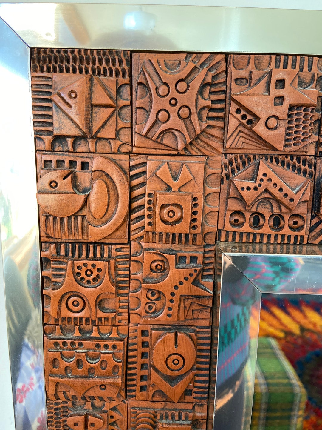 Ron Hitchins Mirror British Artist Terracotta Tile Mirror Mid Century ...