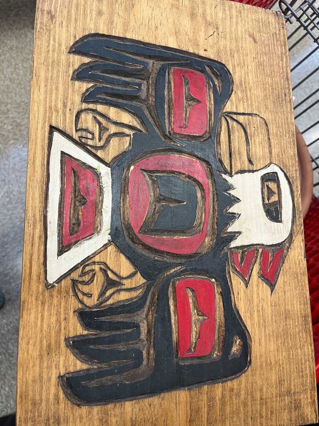 Aboriginal Art Work and Hand Carved Wood Plaque 1970s? 1980s? Victoria ...