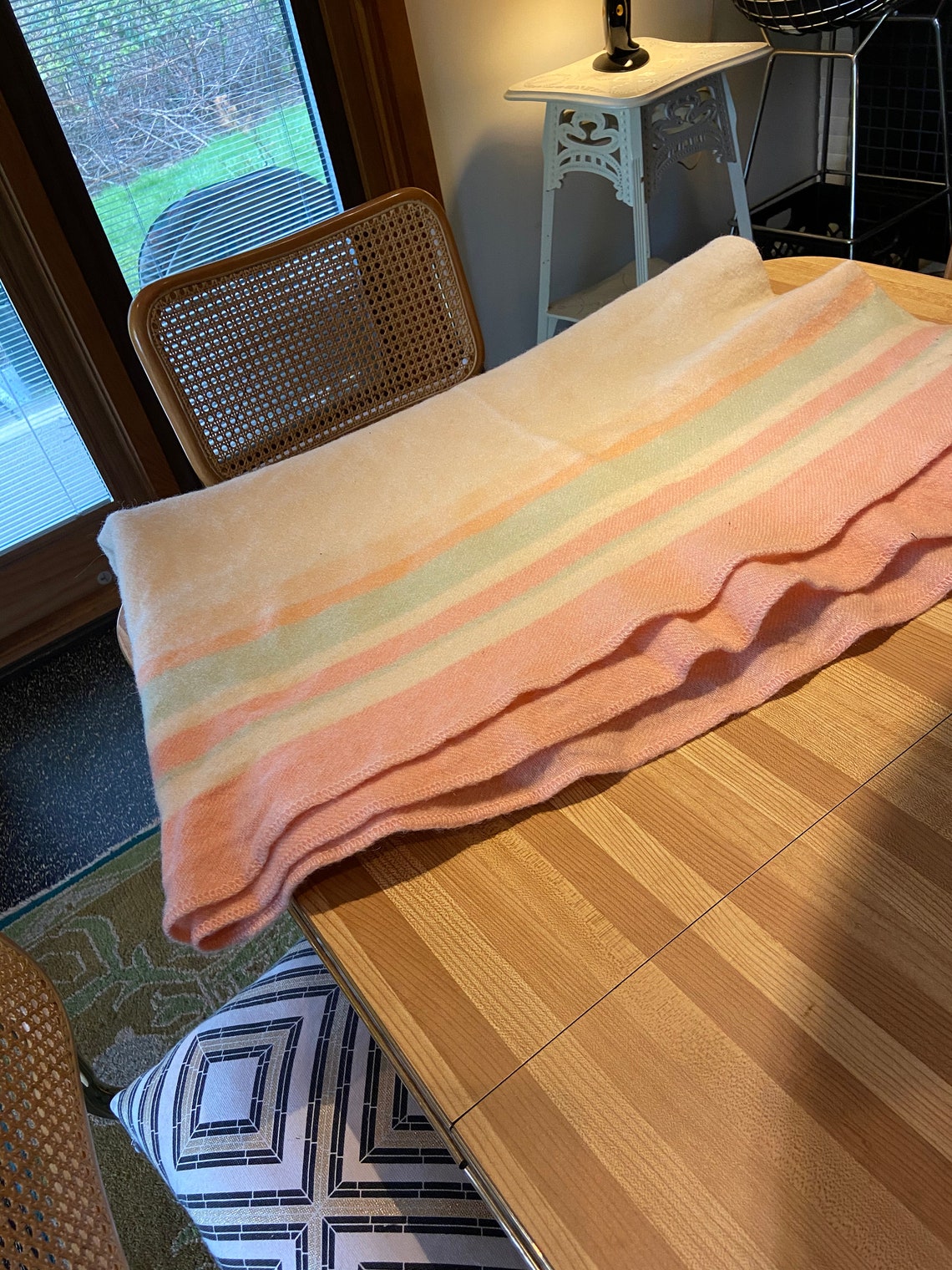 Mid century 100% wool 1940s 1950s blanket vintage wool blanket | Etsy