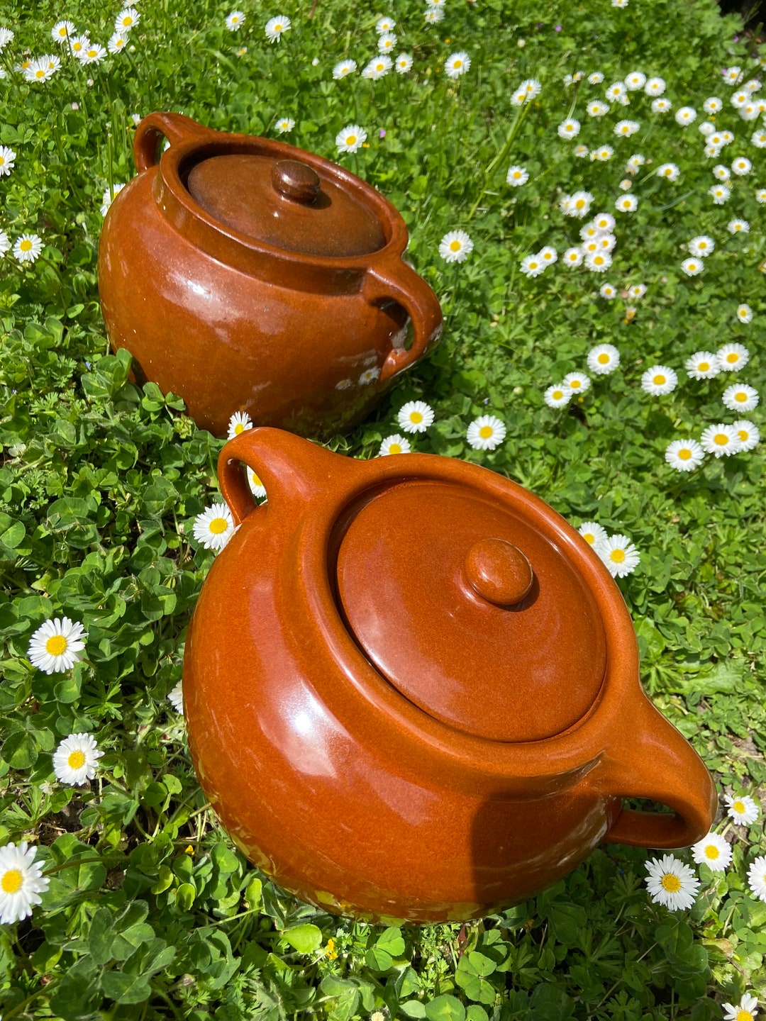 Pair of Medalta Bean Pots 1950s or Older Homestead Cooking Pots Mid ...