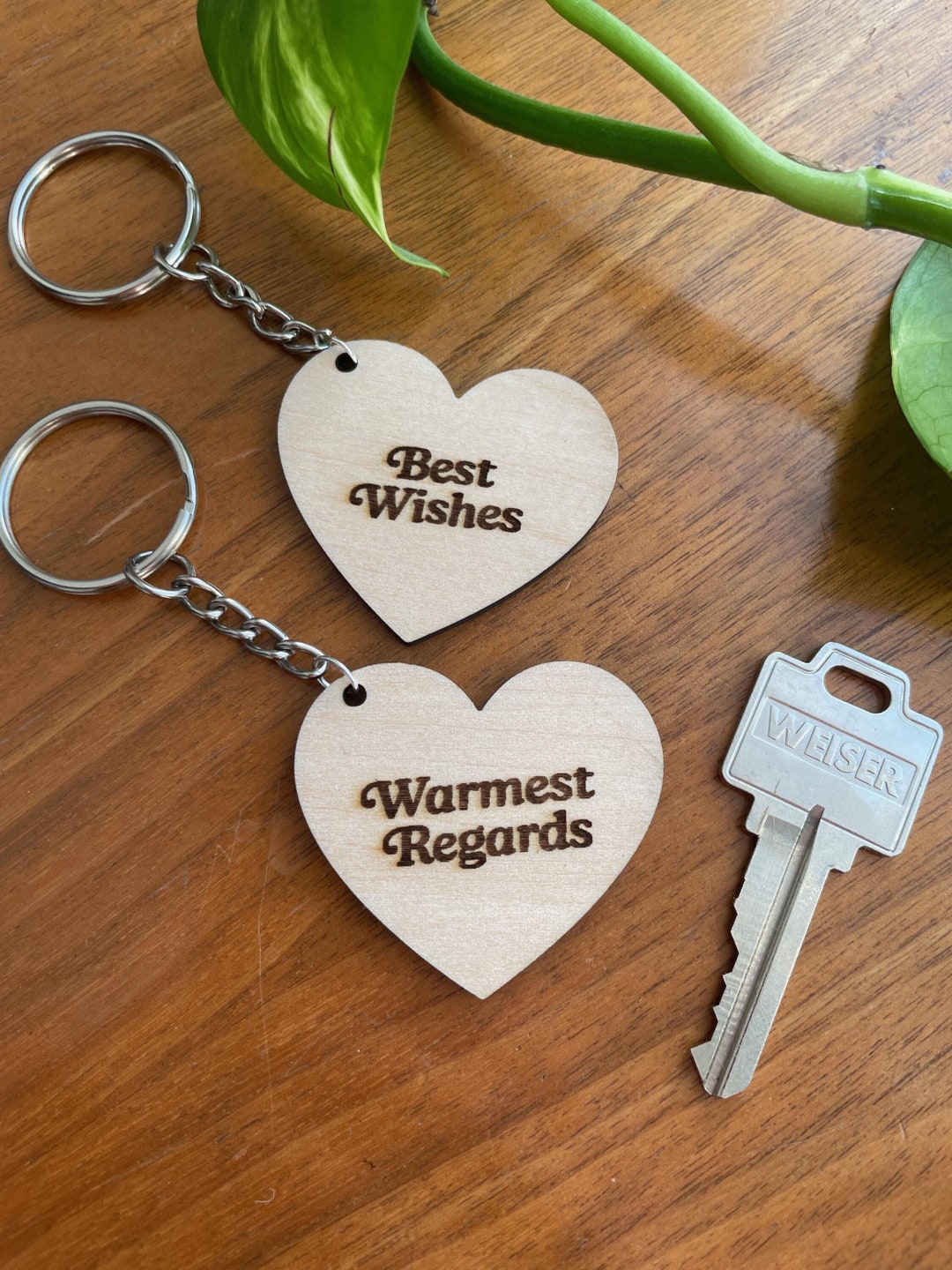 Best Wishes Warmest Regards | Set of Two Keychains | Couples Keychain ...