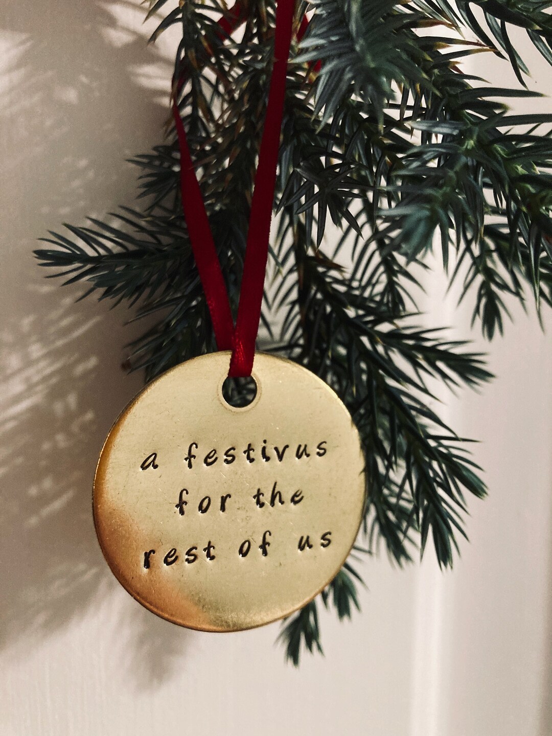 A Festivus for the Rest of Us 1.5 Christmas Tree Ornament Handstamped ...