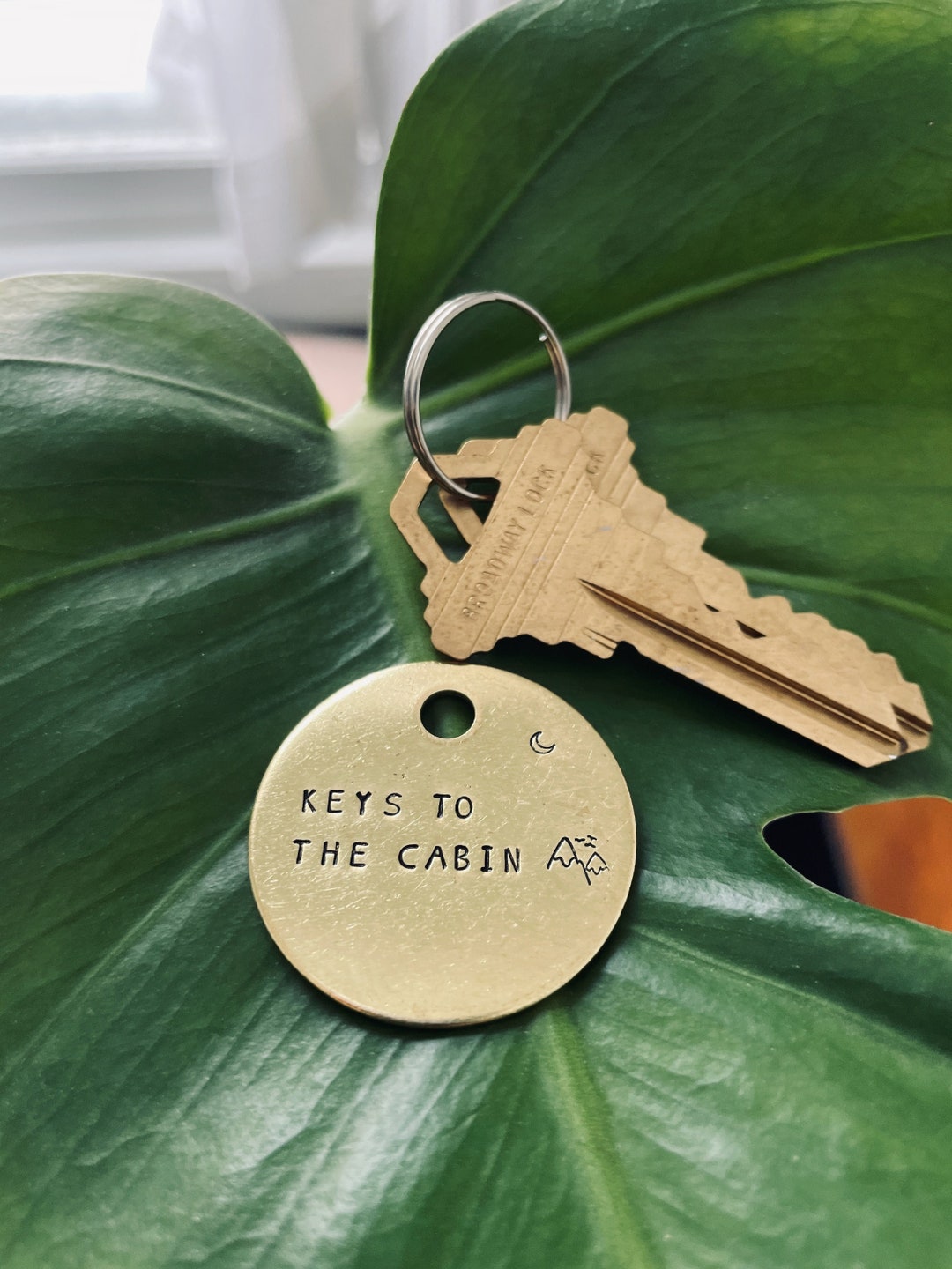 Keys to the Cabin | 1.25" Hand Stamped Brass Keytag Keyring ...