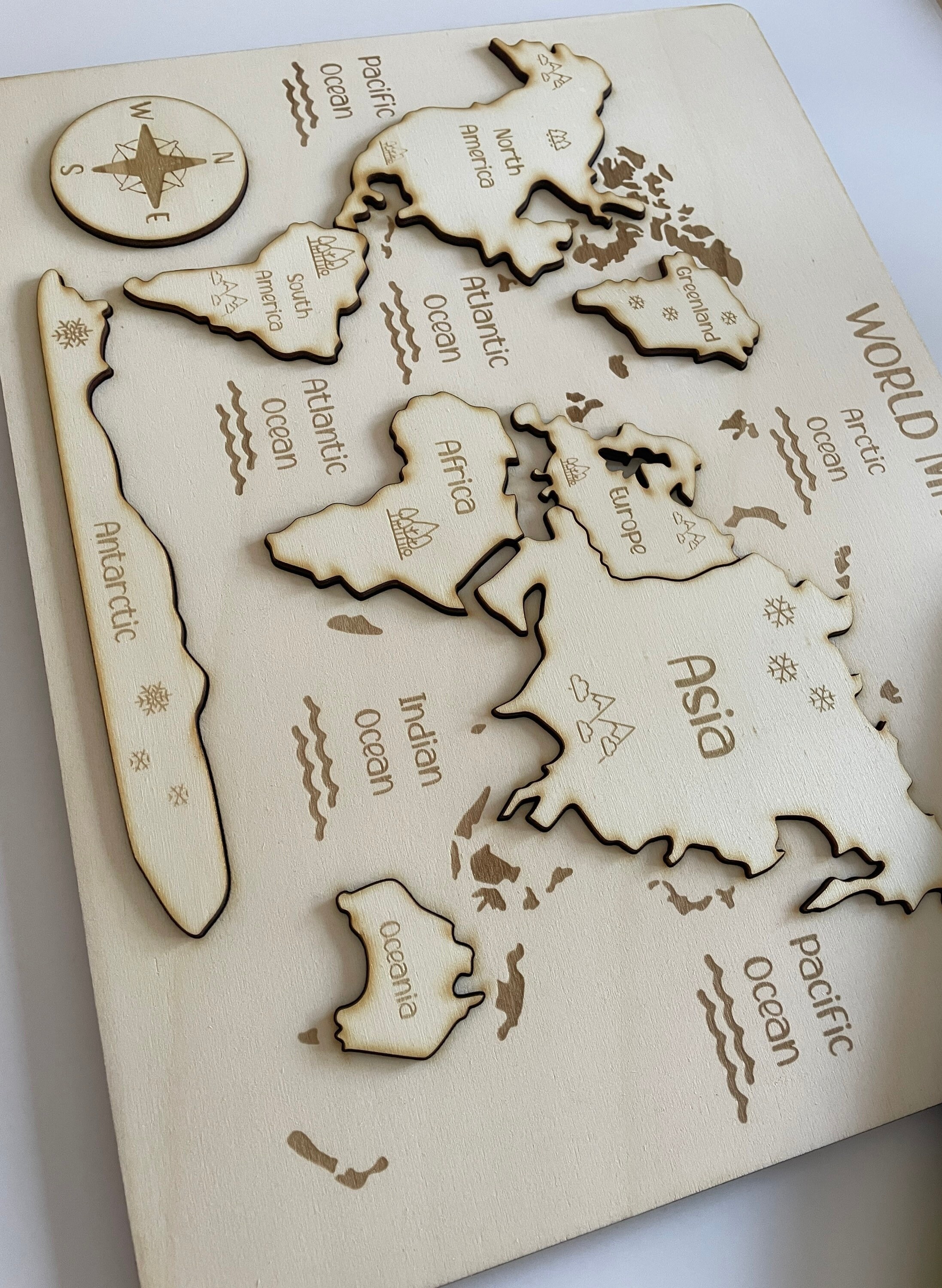 Wooden World Map World Map Puzzle Wooden Puzzle Mapamundi - Etsy