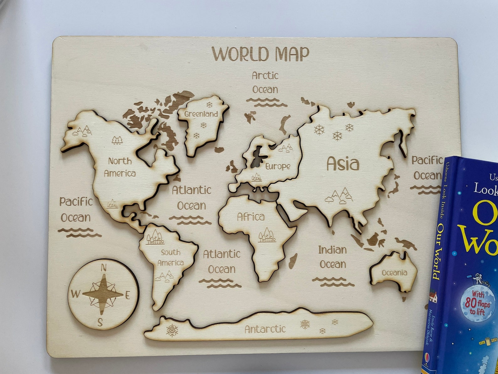 Wooden World Map World Map Puzzle Wooden Puzzle Mapamundi - Etsy