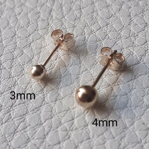 9K Real Gold Ball Stud Earrings, Mini Studs, 100% Recycled Gold, 9ct ...