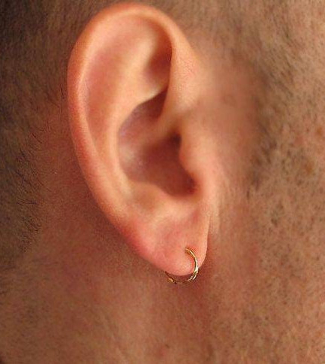 Men's 9K Solid Gold Hoop Earrings, 9K Gold Creole Hoops, Superlight ...