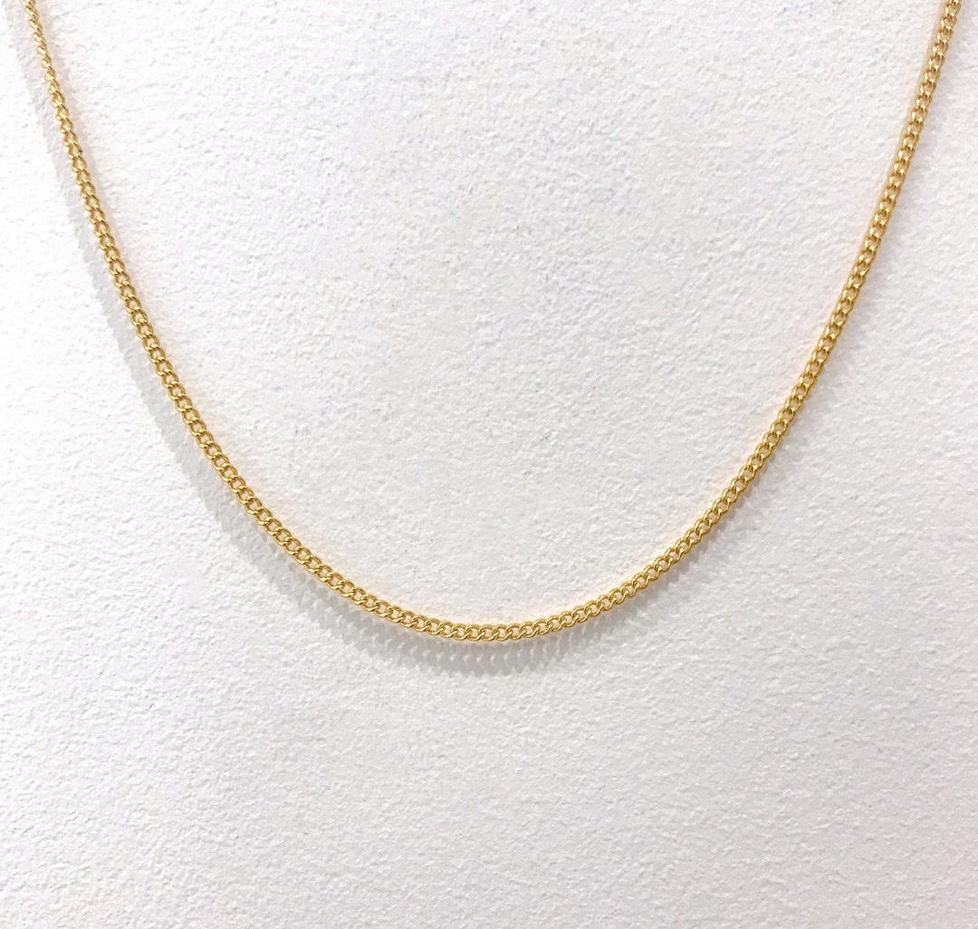 9K SOLID Gold Diamond Cut Curb Chain, Dainty Curb Chain, 9K Gold ...