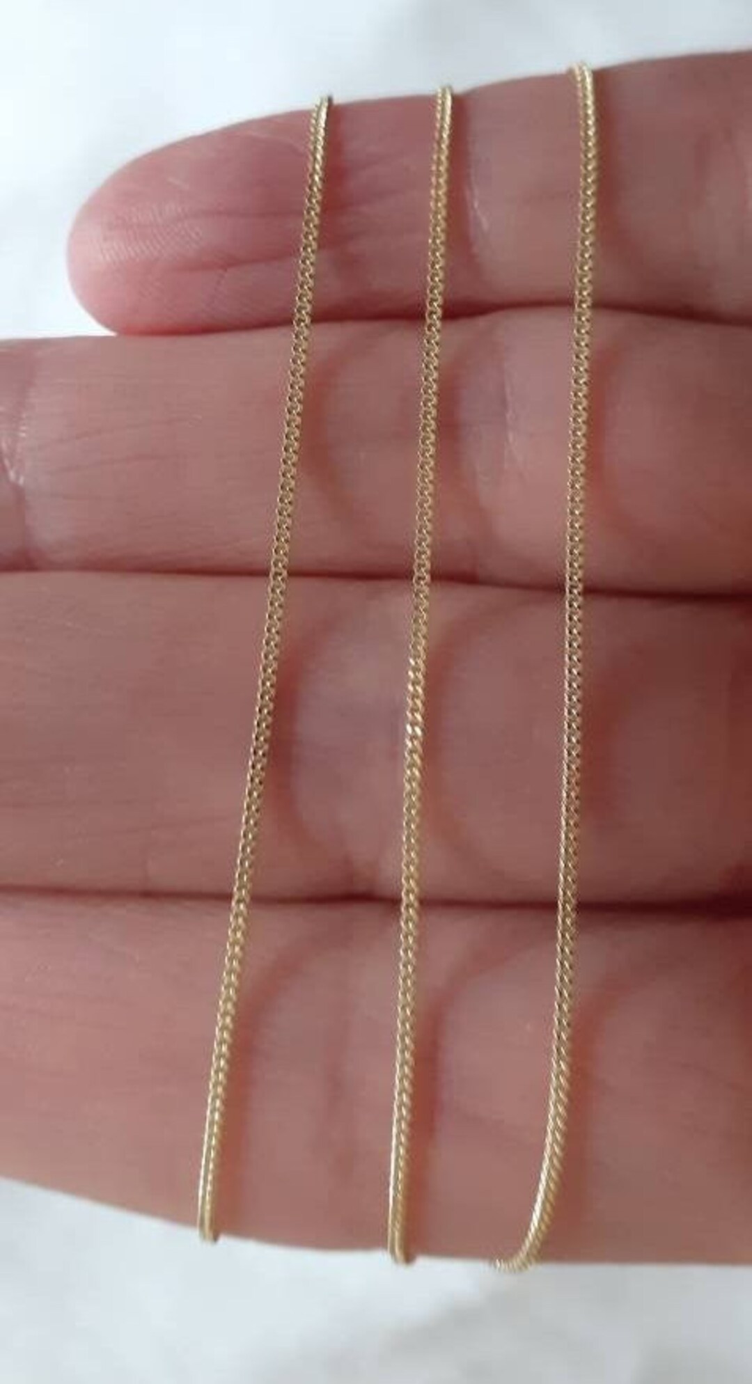 18K Gold Diamond Cut Curb Chain, 18K Solid Gold Curb Necklace, Layering ...