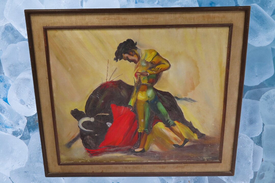 Antique Spanish Matador Bull Fighter Portrait Painting Artist Signed - Etsy