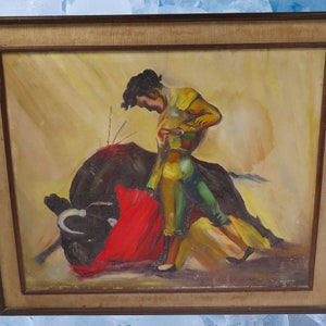 Antique Spanish Matador Bull Fighter Portrait Painting Artist Signed - Etsy