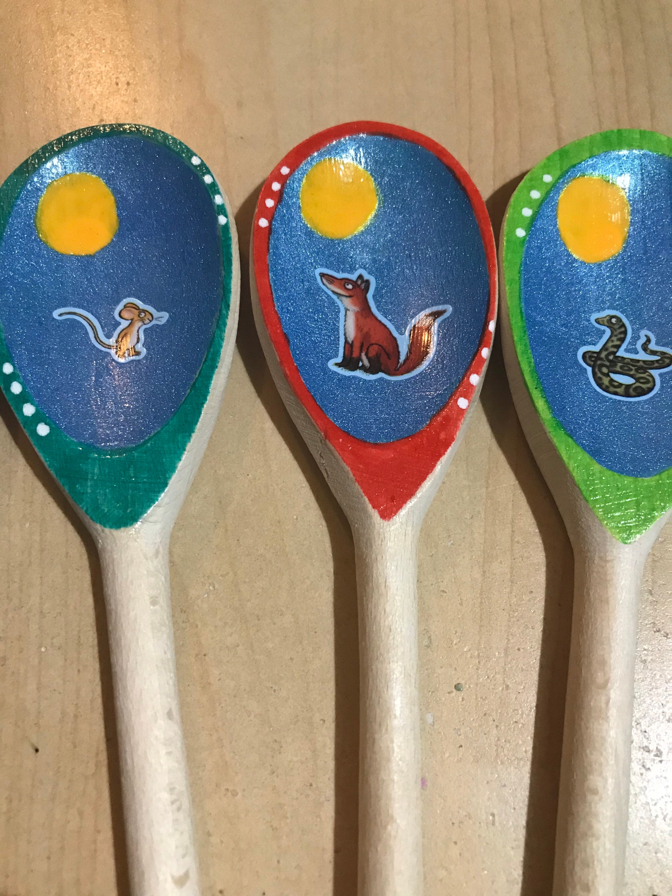 Set of Five Wooden Gruffalo Story Spoons Story Sack - Etsy UK