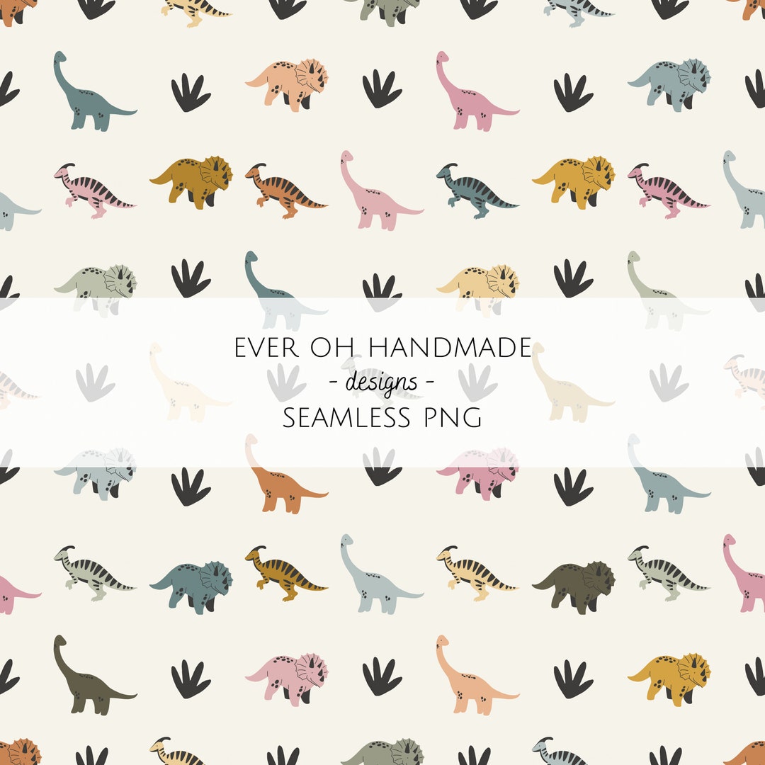 PNG Boho Dinos Seamless Boho Dinos Dinos Dinosaur - Etsy