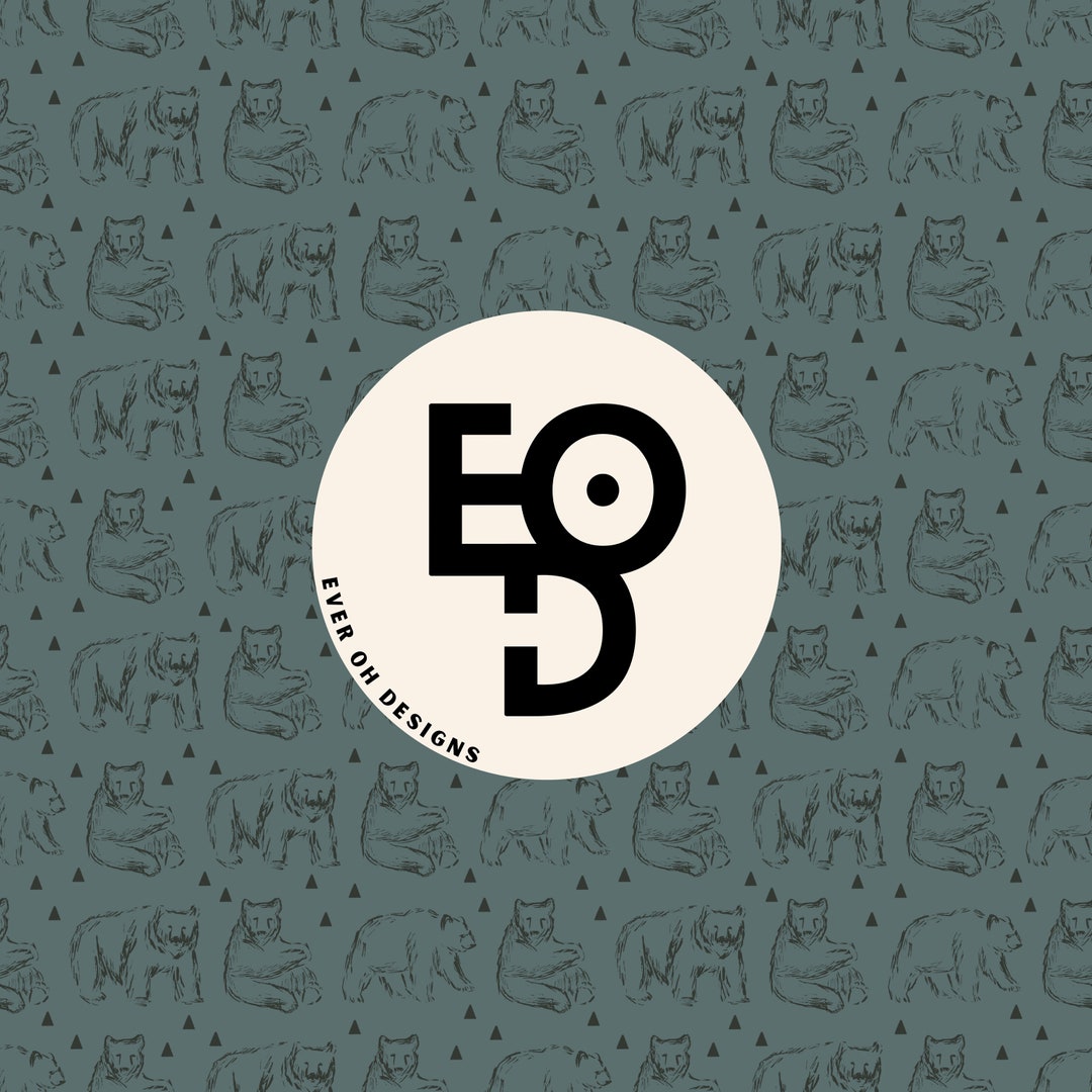 PNG Bear Seamless Bear Triangles Bear Outline Charcoal Gray Teal ...