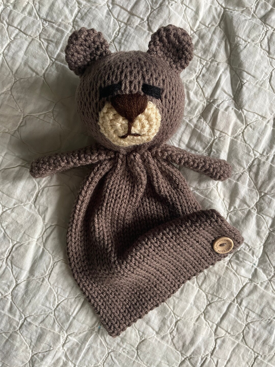 Knit Teddy Bear Lovey - Etsy