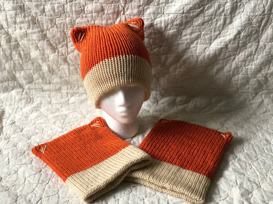 Knit Fox Hat - Etsy