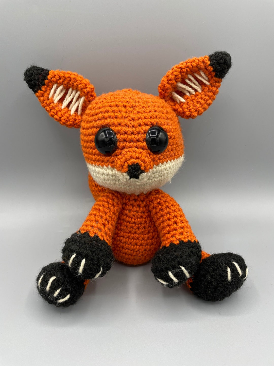 Crocheted Fox Plush: Finley the Fox, Handmade Stuffed Animal - Etsy