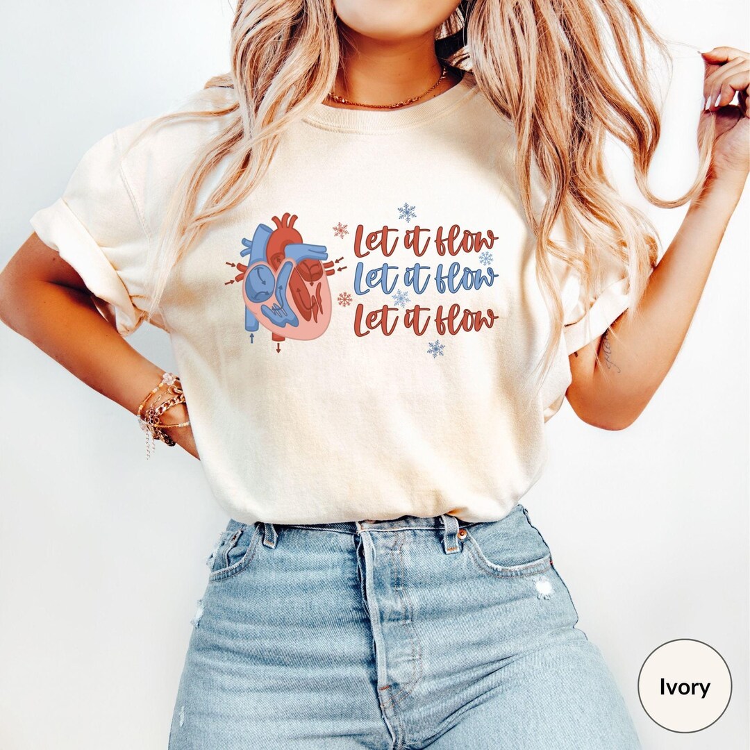 CVICU Cardiac Nurse Heart Flow Anatomy Shirt Comfort Colors®, Christmas ...