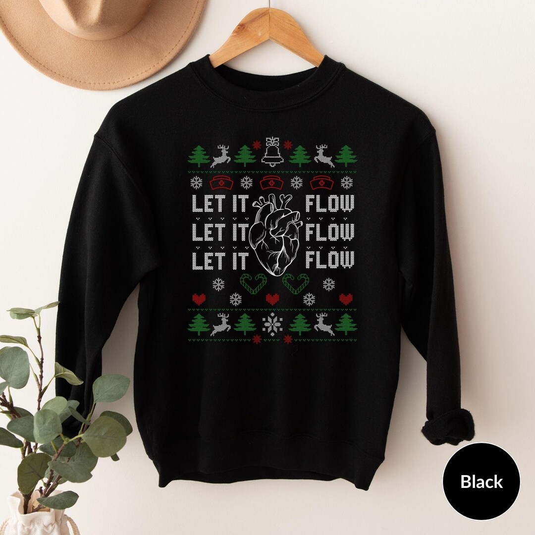 Cardiac Nurse Ugly Christmas Sweater, Tele Tech EKG Christmas Sweater ...