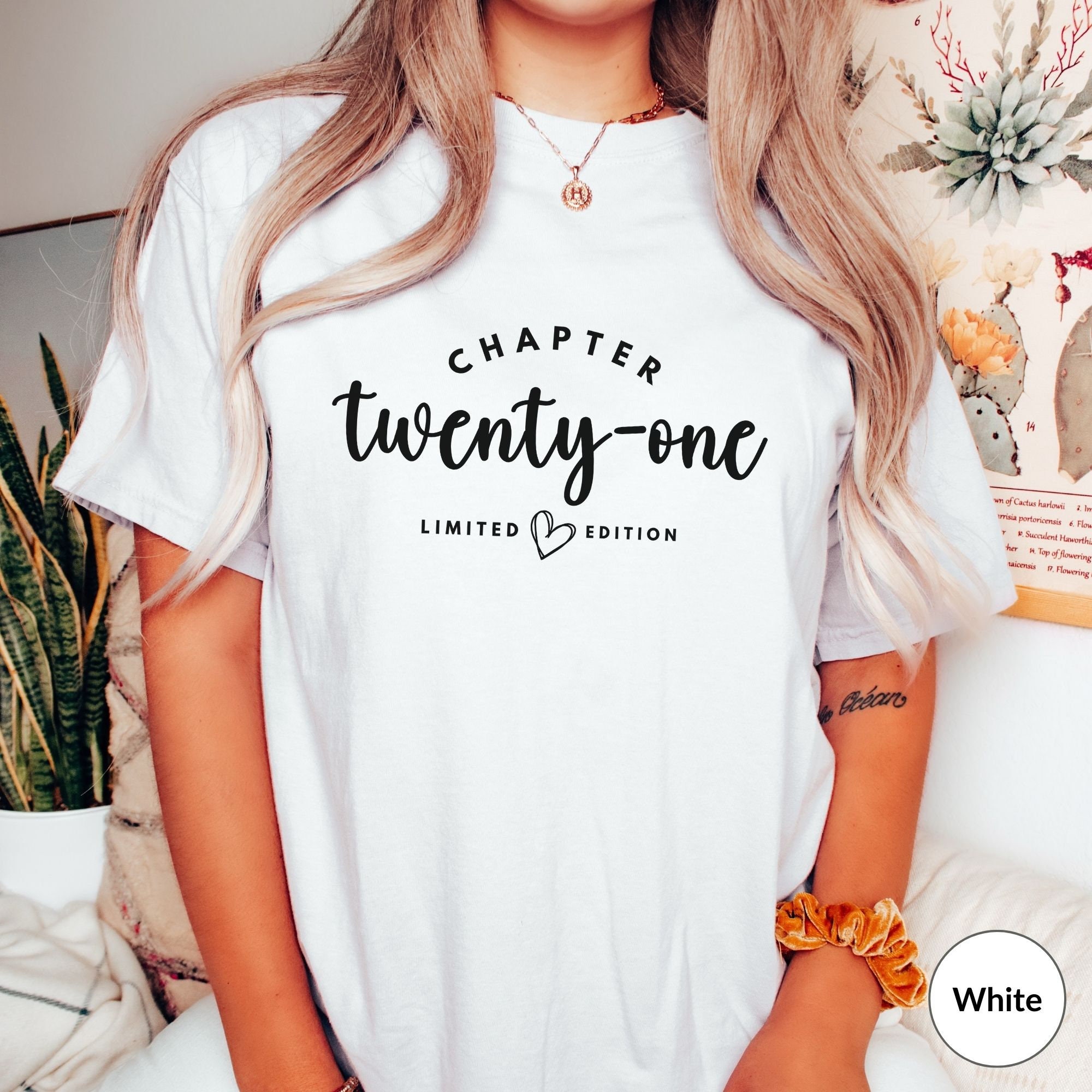 21st Birthday Comfort Colors® Shirts for Her, 21 Birthday Shirt, Book ...